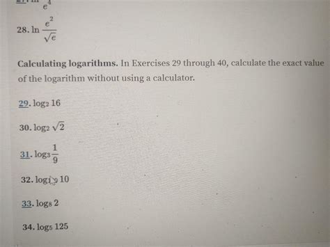 Solved Calculating Common Logarithms In Exercises Chegg