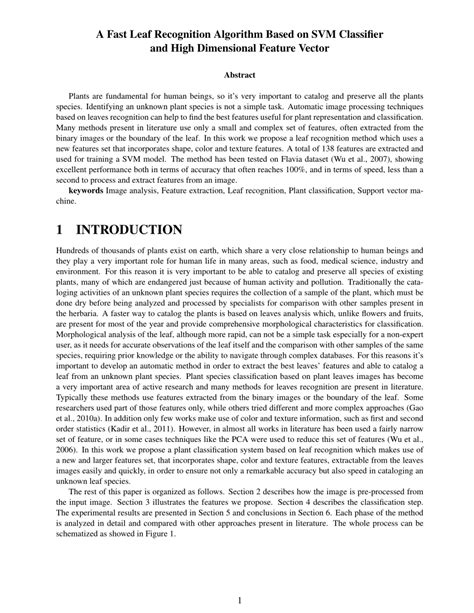 Pdf A Fast Leaf Recognition Algorithm Based On Svm Classifier And High Dimensional Feature Vector