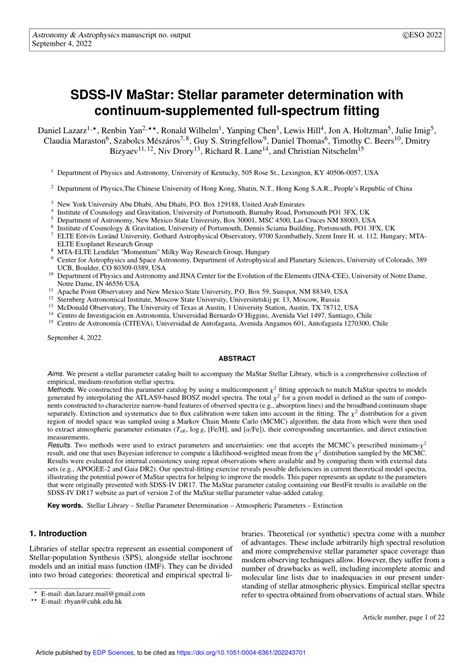 Pdf Sdss Iv Mastar Stellar Parameter Determination With Continuum Supplemented Full Spectrum