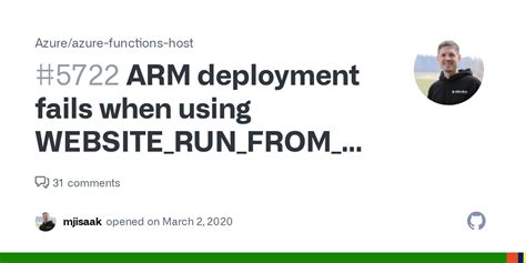 ARM Deployment Fails When Using WEBSITE RUN FROM PACKAGE And Listkey Function Issue