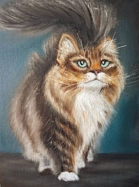 Картина «Котик Холст на картоне Масло 2022 г