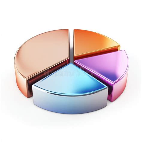 A Colorful 3d Pie Chart Representing Data Segments In A Visually Appealing Design Stock