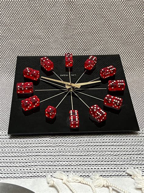 1970s Las Vegas Mid Century Dice Clock Vintage Atomic Modern Etsy