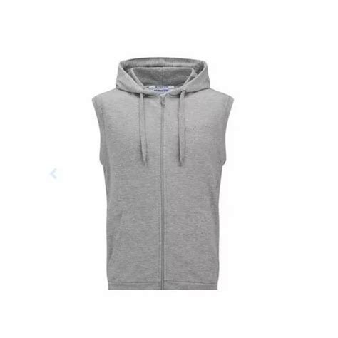 Grey Cotton Sleeveless Zipper Hoodie At ₹ 499unit In Bengaluru Id