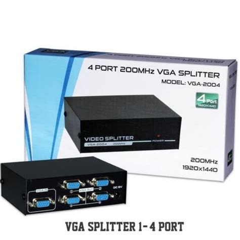 Vga Splitter 1x4 1 To 4 Ports Vga Video 200mhz Support 1920x1440 For Vga Adpater Shopee Malaysia