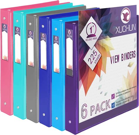 Fulmoon 48 Pack Flexible 3 Ring Binders Bulk Plastic