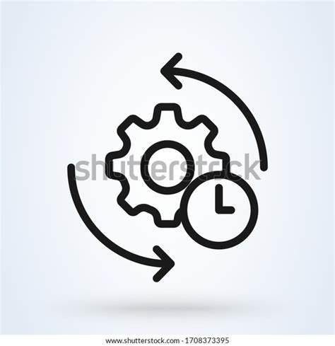 Agile Process Line Icon Gear Arrow Stock Vector Royalty Free Shutterstock