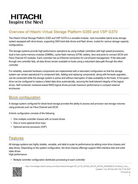 Overview Of Hitachi Virtual Storage Platform G350 And Vsp G370 Pdf Computer Data Storage