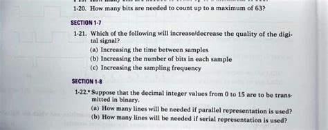Get Answer 1 20 How Many Bits Are Needed To Count Up To A Maximum Of