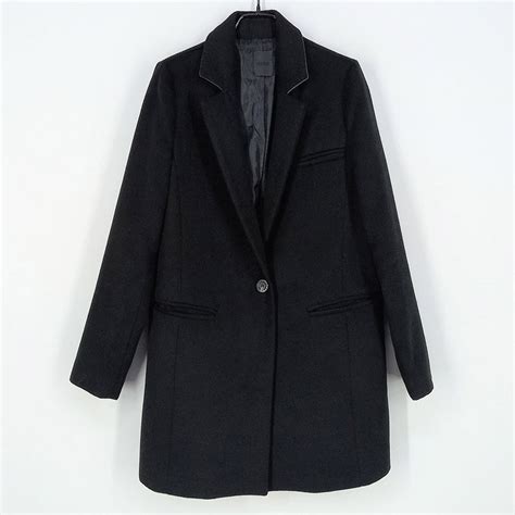 오조크 여 울혼방 원버튼 하프모직자켓 블랙hu19 헬로마켓