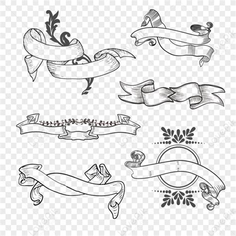 리본 일러스트 레이스 프레임 자유형 요소화려한선 그리기 Png 일러스트 무료 다운로드 Lovepik