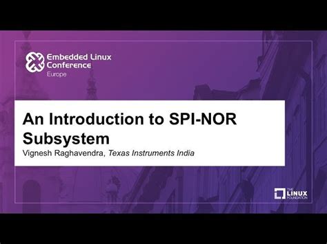 free video an introduction to spi nor subsystem from linux foundation