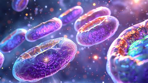 Cell Division Detailed Illustration Of Mitosis Showing Stock