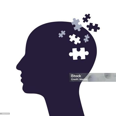 퍼즐 조각과 인간의 머리 기억 상실 문제 해결 뇌 기능의 개념 개념에 대한 스톡 벡터 아트 및 기타 이미지 개념 교육