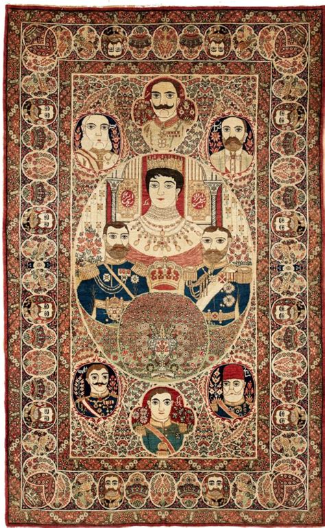 Unique And Rare Antique Persian Ravar Kerman Rug