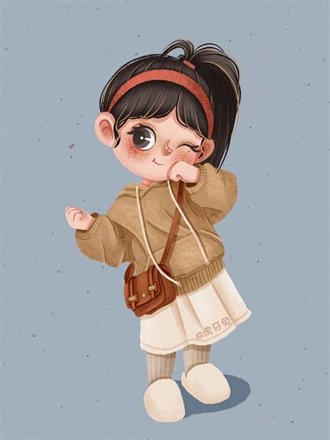 Q版人物插画合集 虎牙兔 插画师作品 涂鸦王国图片 儿童图片素材 花瓣网