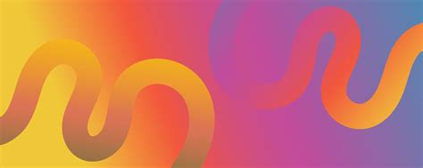 Colorful Gradient Wavy Lines On Warm Yellow And Purple Background Modern Abstract Digital