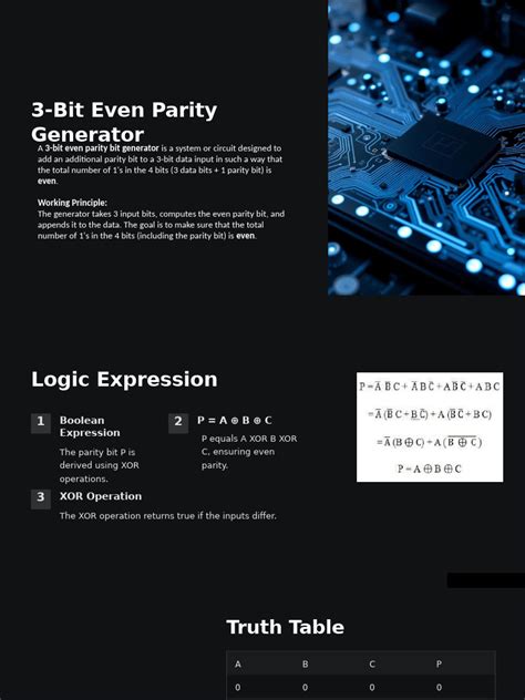 3 Bit Even Parity Generator Pdf Arithmetic Mathematical Logic