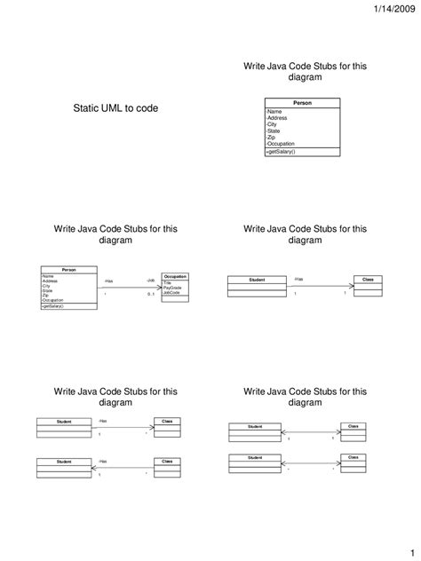 static uml to code lecture slides cs 3331 docsity