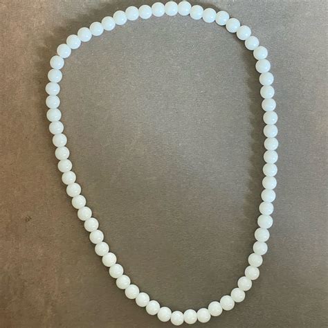 White Beads Necklace Escape Closet