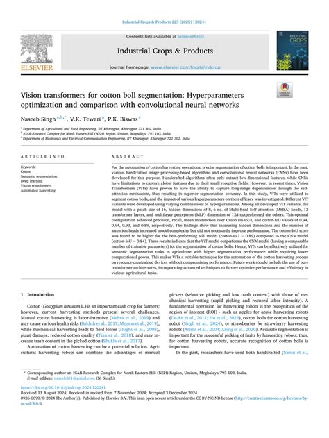 Pdf Vision Transformers For Cotton Boll Segmentation Hyperparameters Optimization And