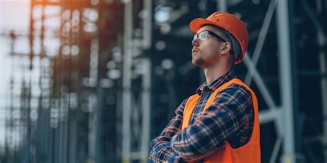 Electrical Engineer At Construction Site Action Premium Ai Generated