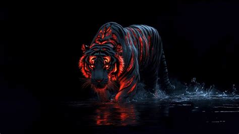 Tiger Wallpaper 4k Monochrome Black Background