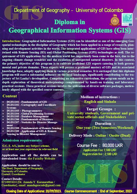 Diploma In Geographical Information Systems Gis Faculty Of Arts