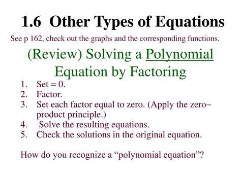 PPT Review Solving A Polynomial Equation By Factoring PowerPoint Presentation ID