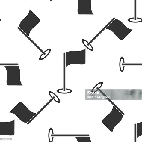 흰색 배경에 골프 플래그 아이콘 패턴 벡터 일러스트레이션 0명에 대한 스톡 벡터 아트 및 기타 이미지 0명 구멍 기