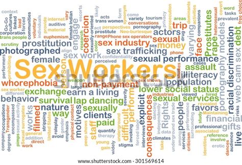 Background Concept Wordcloud Illustration Sex Workers Stock