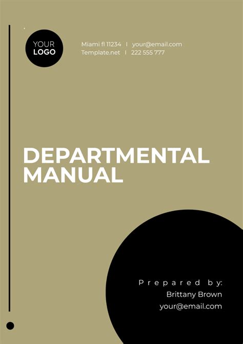 Free Departmental Manual Template To Edit Online