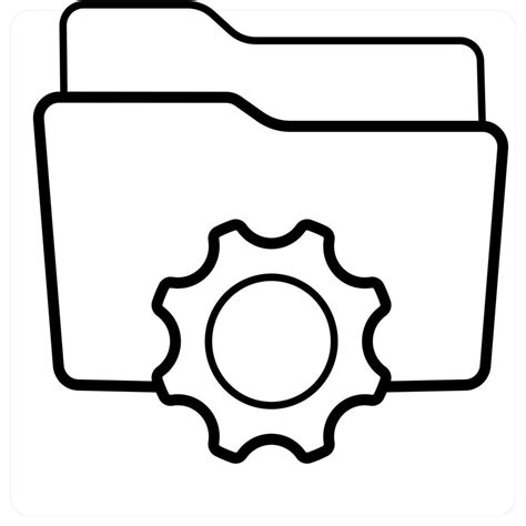 Folder Setting And Folder Icon Concept In Black Line Color 65347661 Vector Art At Vecteezy