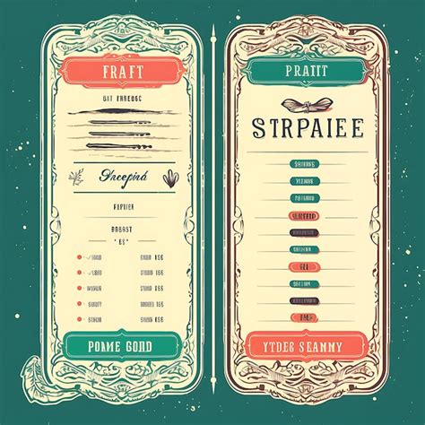 Premium Photo A Set Of Menu Layout 2d Design With Vintage Style Frame Vector Creative Flat