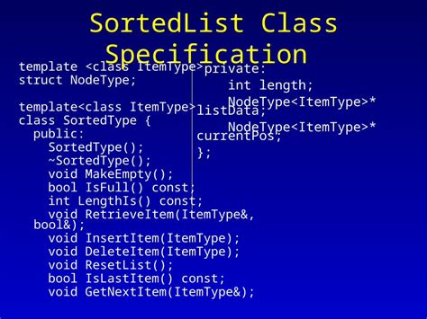 ppt implementing a sorted list as a linked structure cs 308 data