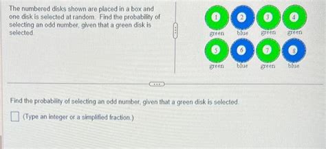 [solved] the numbered disks shown are placed in a box and