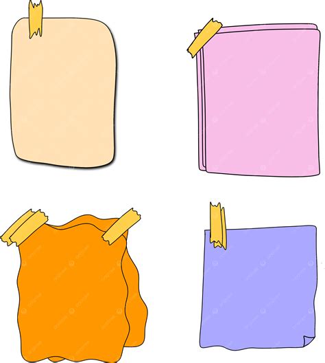 귀여운 다채로운 스티커 메모 포스트 게시 스티커 메모 제목 상자 Png 일러스트 및 Psd 이미지 무료 다운로드 Pngtree