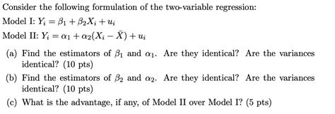 Solved Consider The Following Formulation Of The
