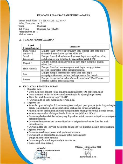 Rpp Tk Paud Tema Ikan Pdf