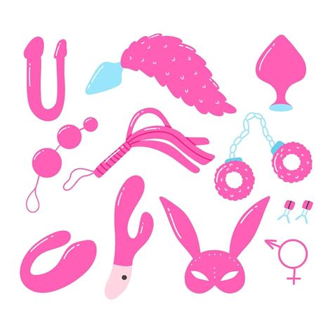 Conjunto De Juguetes Sexuales Colecci N De Juguetes Para Adultos Ilustraci N Vectorial Estilo