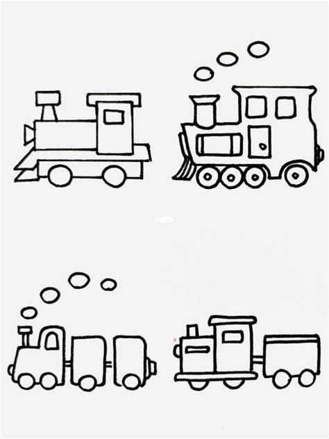 简笔画小火车的画法 天马图吧
