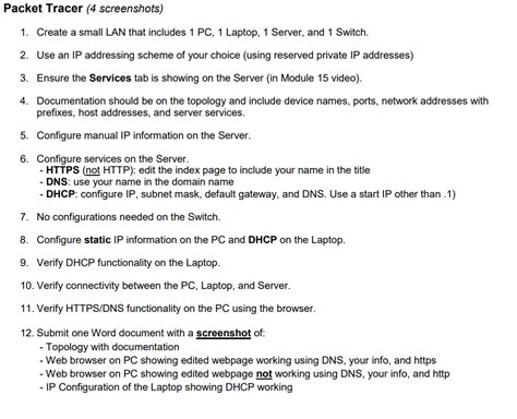 Solved Packet Tracer Screenshots Create A Small LAN Chegg