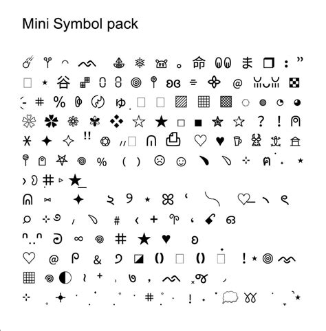 Mini Symbol Pack For Creative Body Art