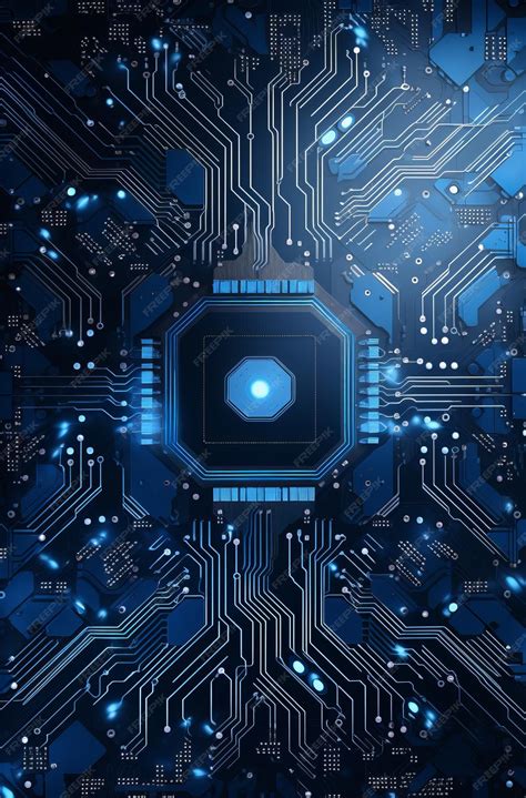 Premium Ai Image Large Blue Circuit Board Beautiful Illustration Picture Generative Ai