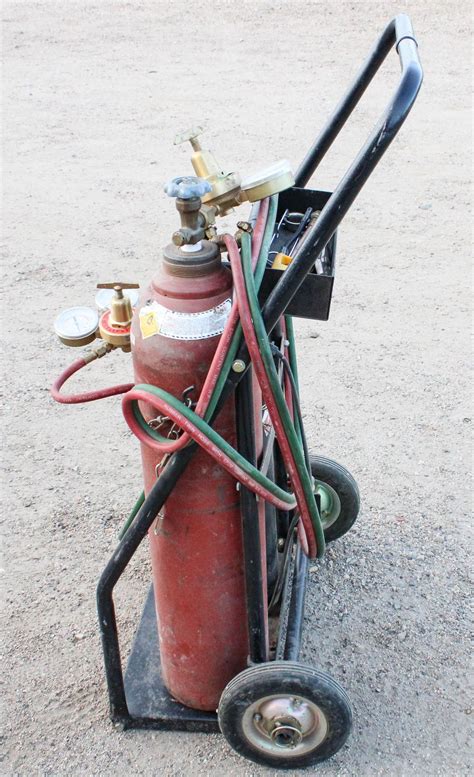 Acetylene Cutting Torch Tanks Cart Etc