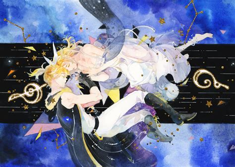 Sundaetail Kagamine Len Kagamine Rin Synchronicity Vocaloid Vocaloid Highres Painting