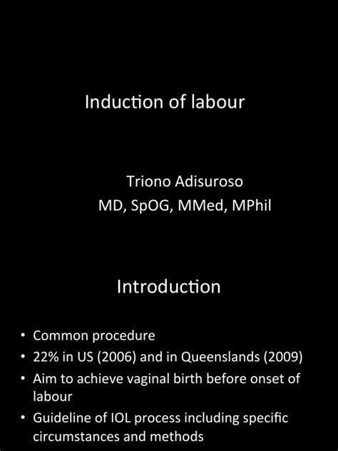 Induction Of Labour Ppt Gynaecology Sexual Health