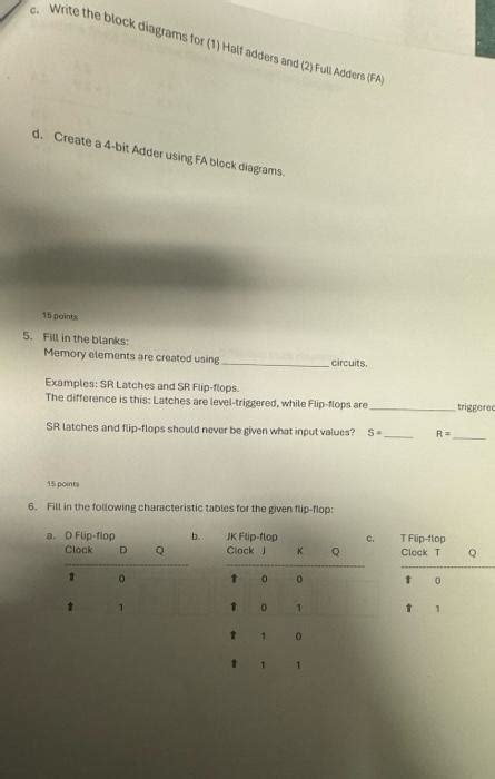 Solved C Write The Block Diagrams For 1 Haif Adders And