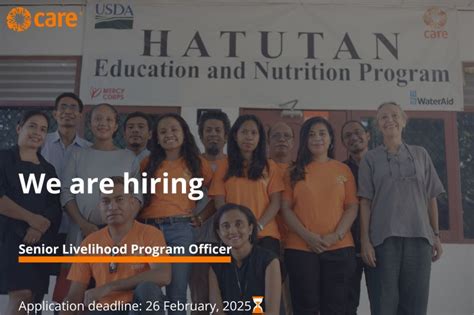 Hiring Livelihood Nutrition Officer Careintimorleste
