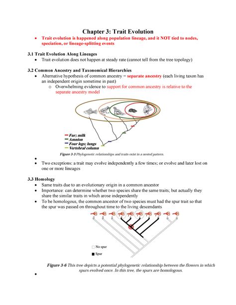 Evolution Chapter 3 Trait Evolution Bio 152 Chapter 3 Trait